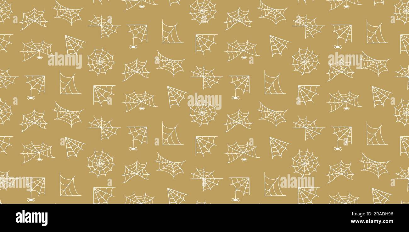 Spider Web Halloween Trap. Cobweb Seamless Pattern Stock Vector Image ...