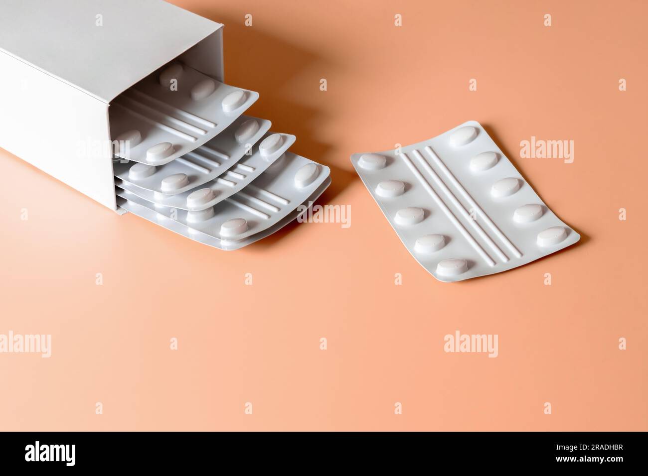 Pharmaceutical empty blister pack. Pack of pills without tablets Stock ...