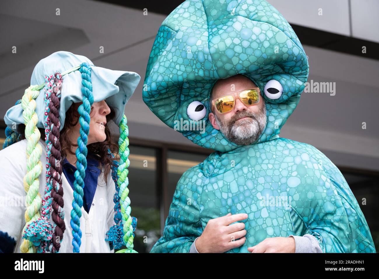 London, UK. 3 July, 2023. Activists from the Clean Shipping Coalition ...