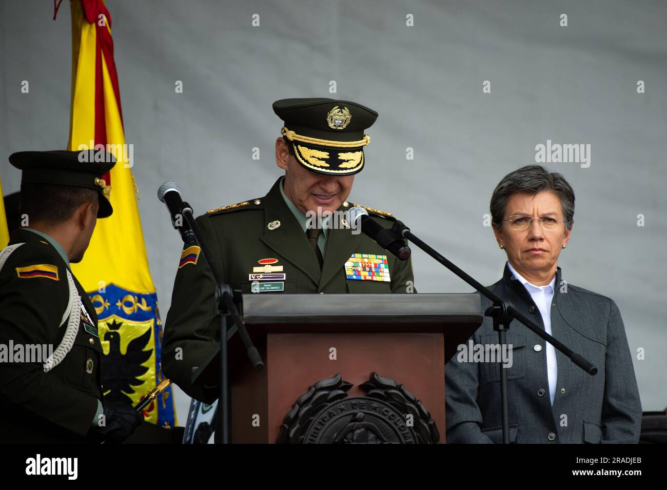 Colombian police director William Rene Salamanca speaks during the ...