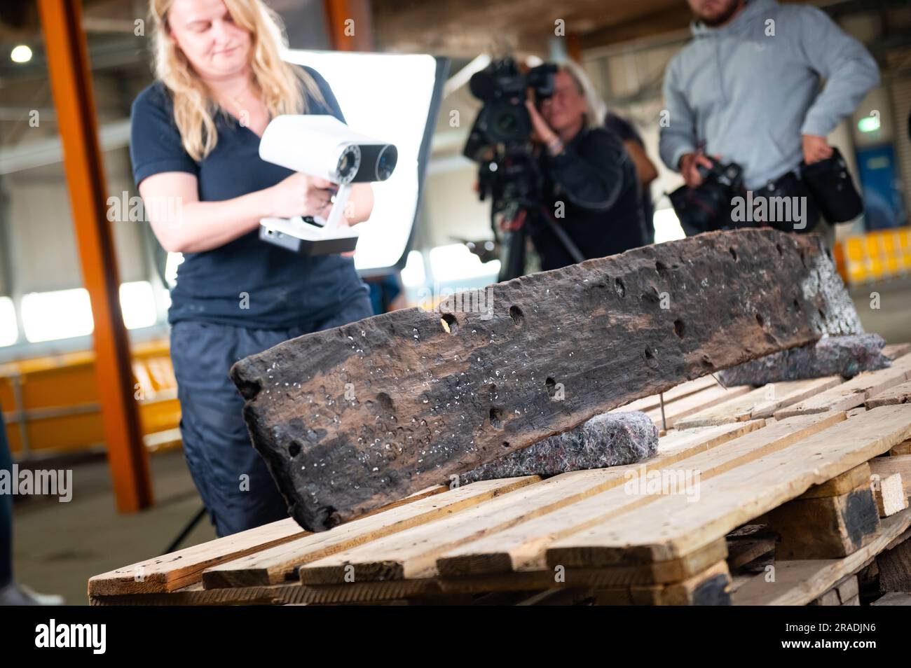 03 July 2023, Schleswig-Holstein, Lübeck: Archaeologist Paula ...