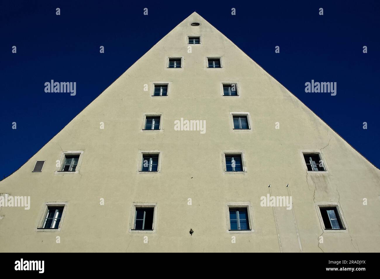 End gable of the Salt Warehouse or Salzstadel, under a massive five ...