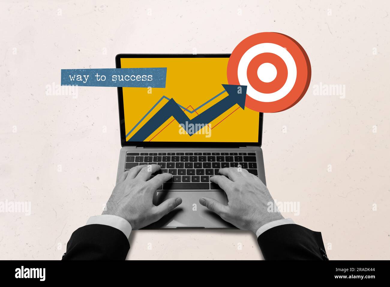 Creative composite illustration photo collage of successful businessman ...