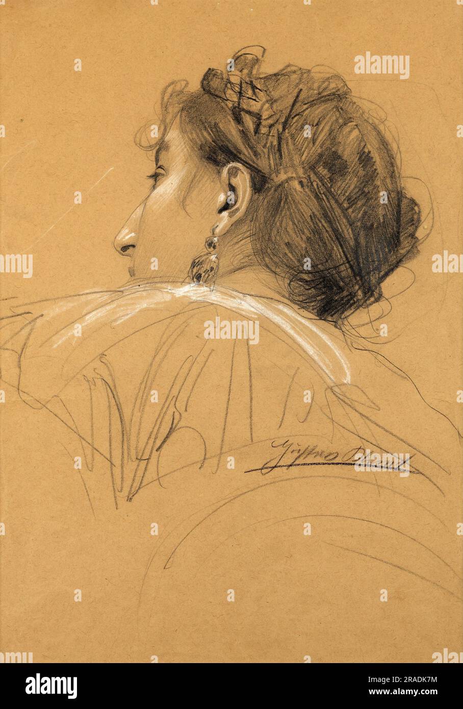 Gustav Klimt -Drawing Portrait of woman Stock Photo - Alamy