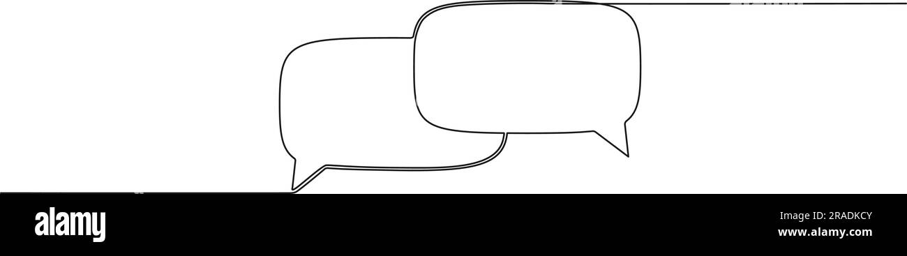 continuous single line drawing of speech bubbles, communication concept line art vector ...