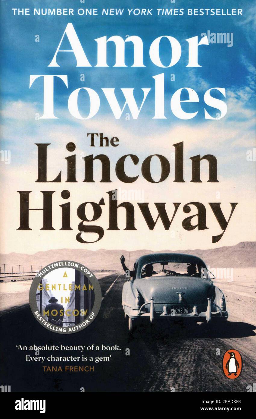 Book cover. "The Lincoln Highway" by Amor Towles Stock Photo - Alamy
