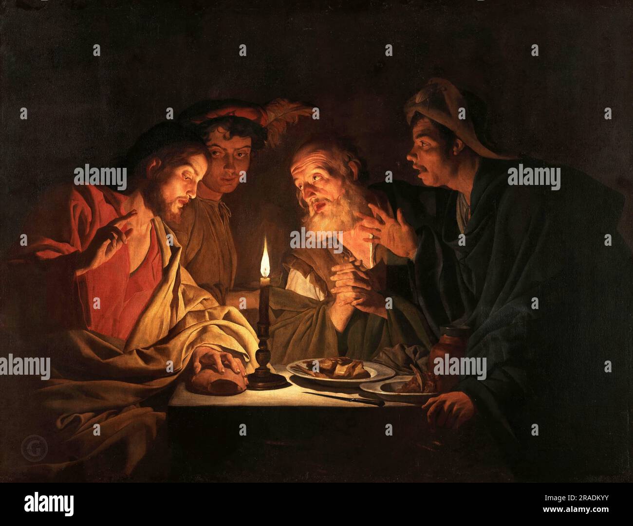 Matthias Stom – Supper at Emmaus 1635-40 Stock Photo - Alamy