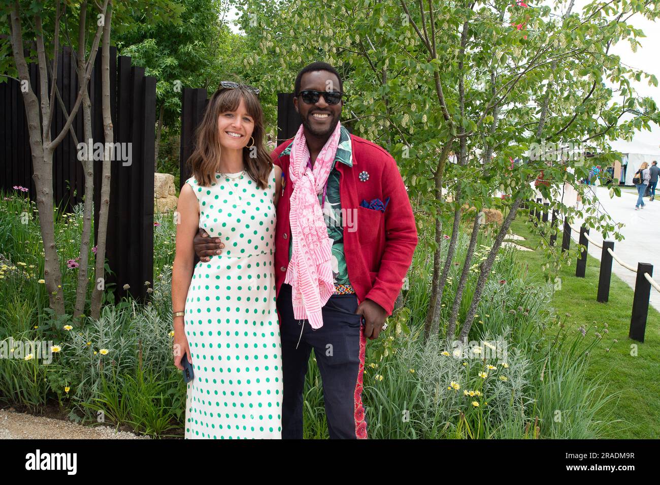 East Molesey, Surrey, UK. 3rd July, 2023. Garden Designer Imogen Perreau Callf celebrity florist ...