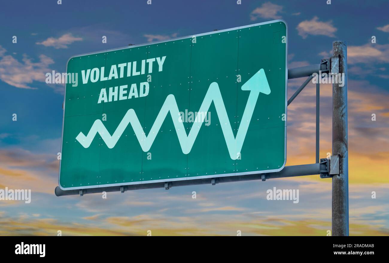 Stock Market Volatility ahead highway Sign Stock Photo - Alamy