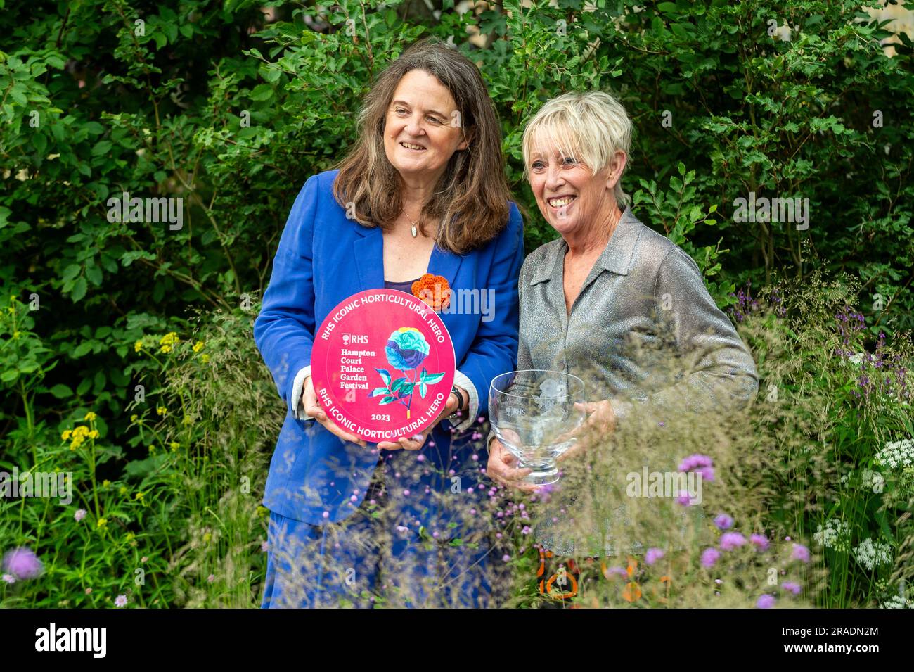 London, UK. 3 July 2023. (L) Clare Matterson, RHS Director General, and ...