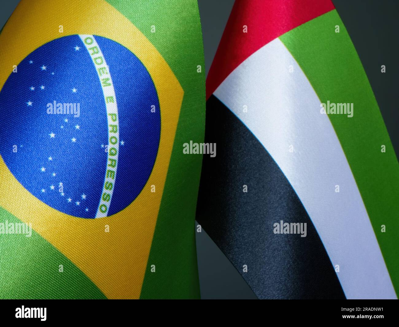 Flags of Brazil and the United Arab Emirates UAE Stock Photo - Alamy