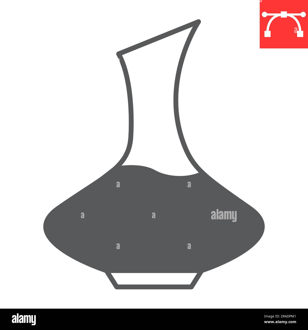 Wine decanter glyph icon, alcohol and tasting, carafe vector icon ...