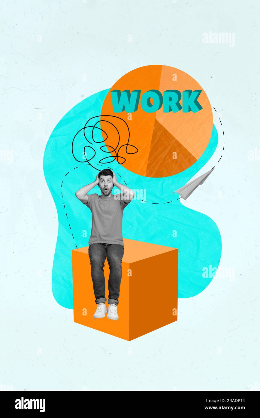 Creative 3d photo artwork graphics collage painting of impressed funky ...