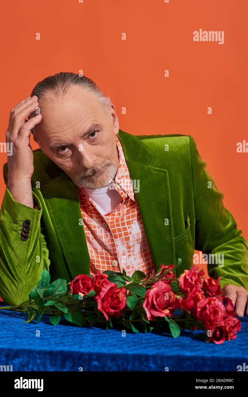 Positive man touching table hi-res stock photography and images - Alamy