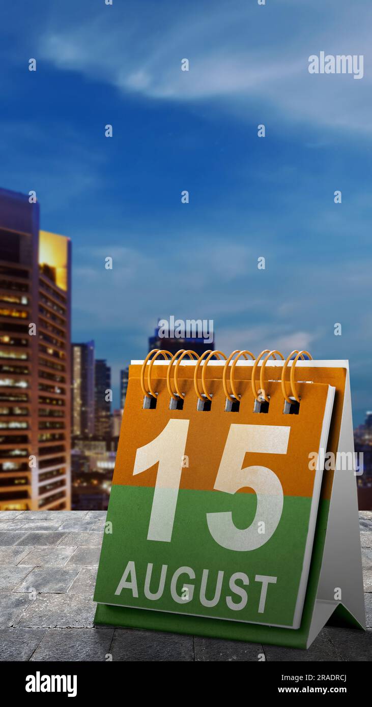 Calendar Indian flag color. India Independence Day concept Stock Photo ...