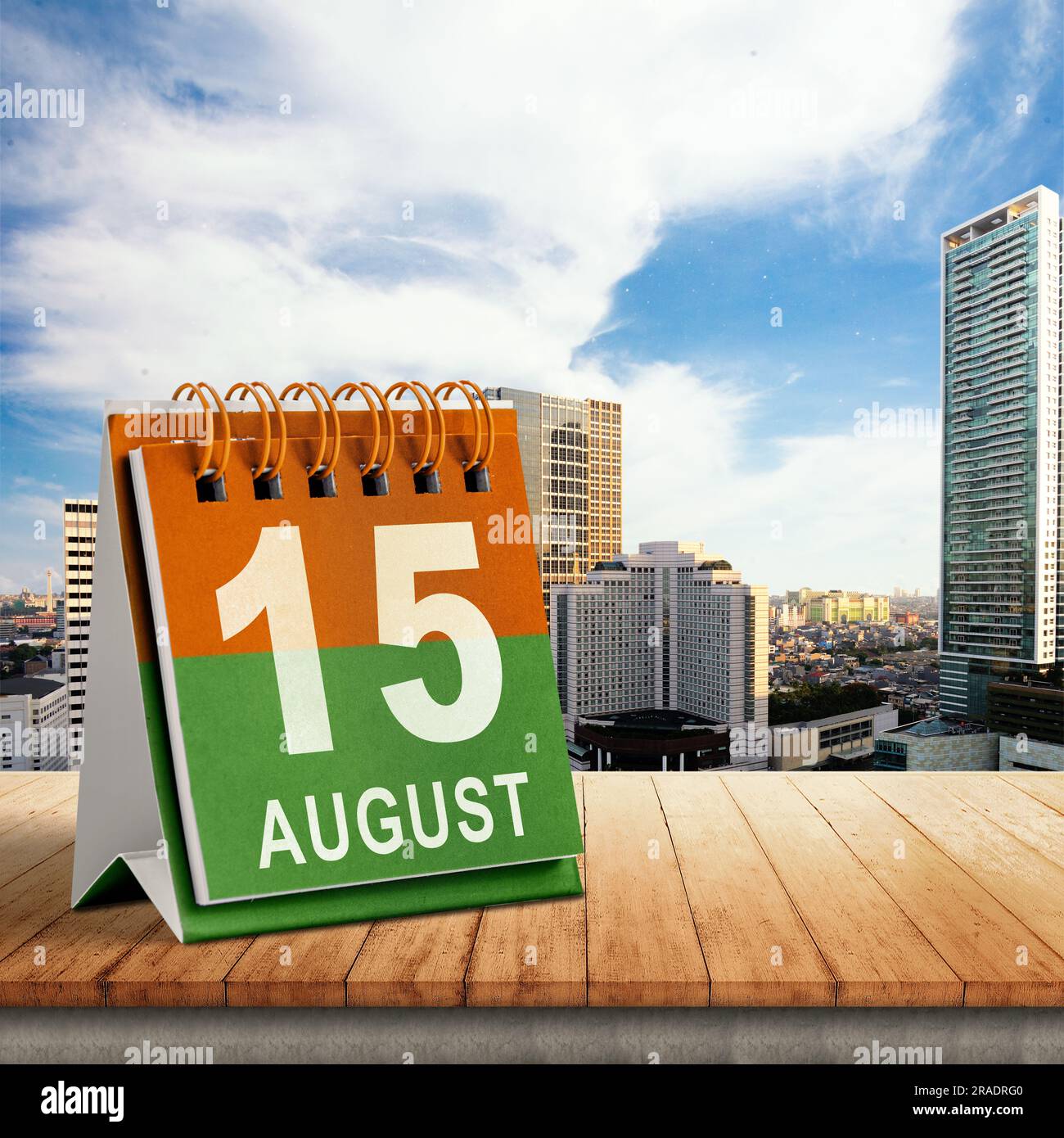 Calendar Indian flag color. India Independence Day concept Stock Photo ...