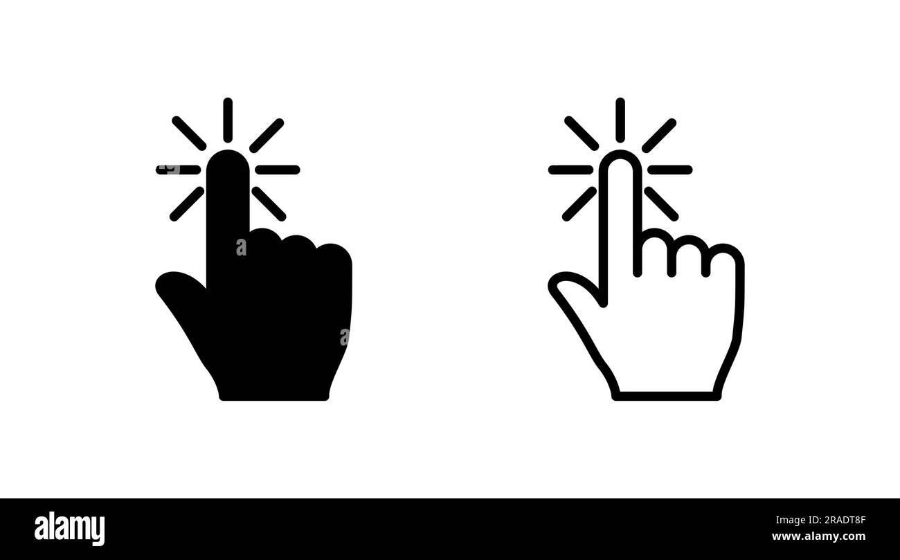 hand click icon vector. clicking finger icon. pointer icon Stock Vector ...