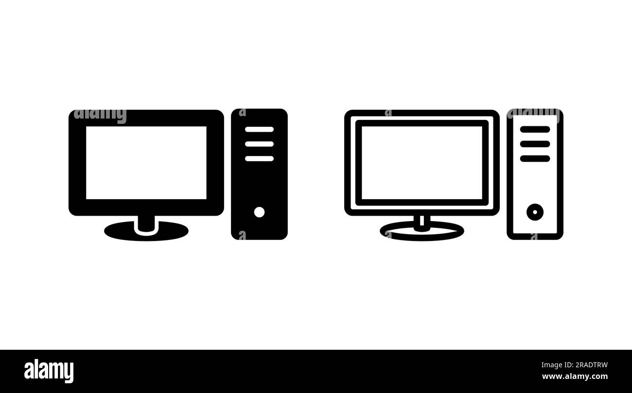 Computer icon vector. computer monitor icon Stock Vector Image & Art ...