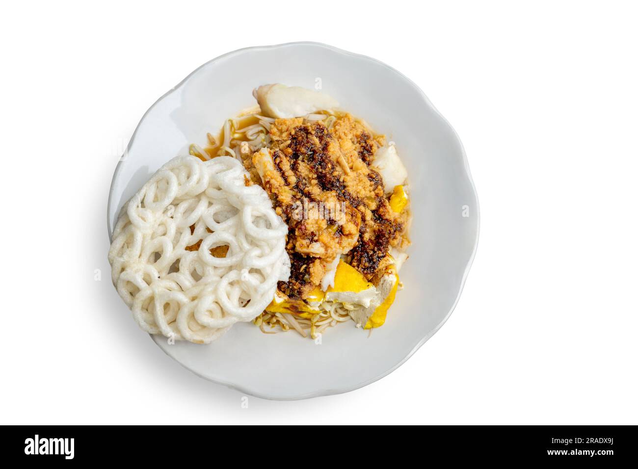 Fried bean sprouts (Toge Goreng) on white background. Traditional ...
