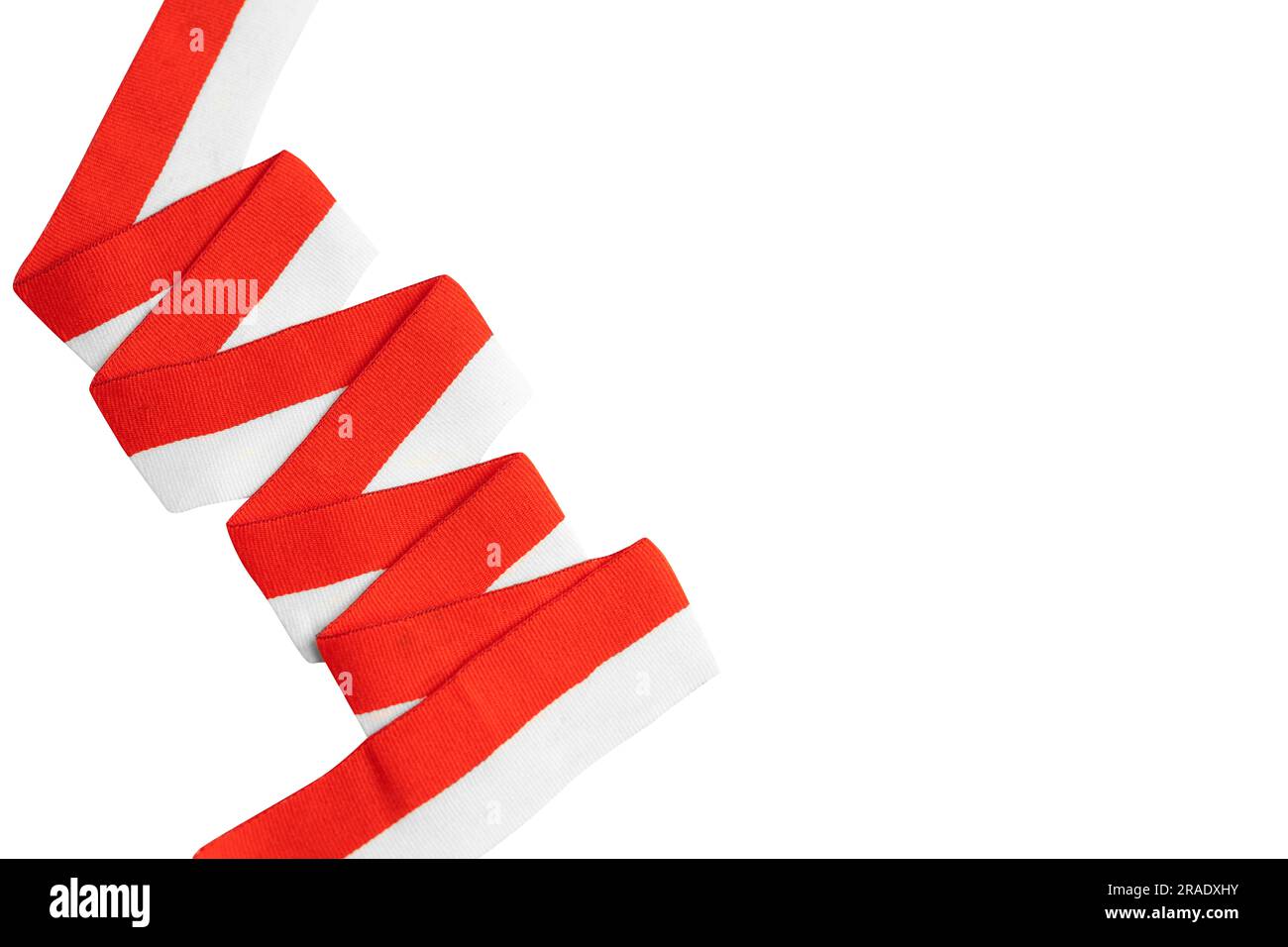 Ribbon with the red and white color of the Indonesian flag isolated ...