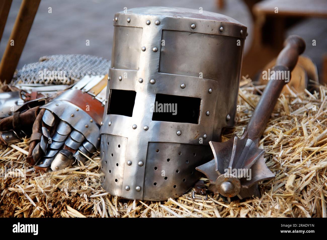 Medieval battle gear Stock Photo - Alamy