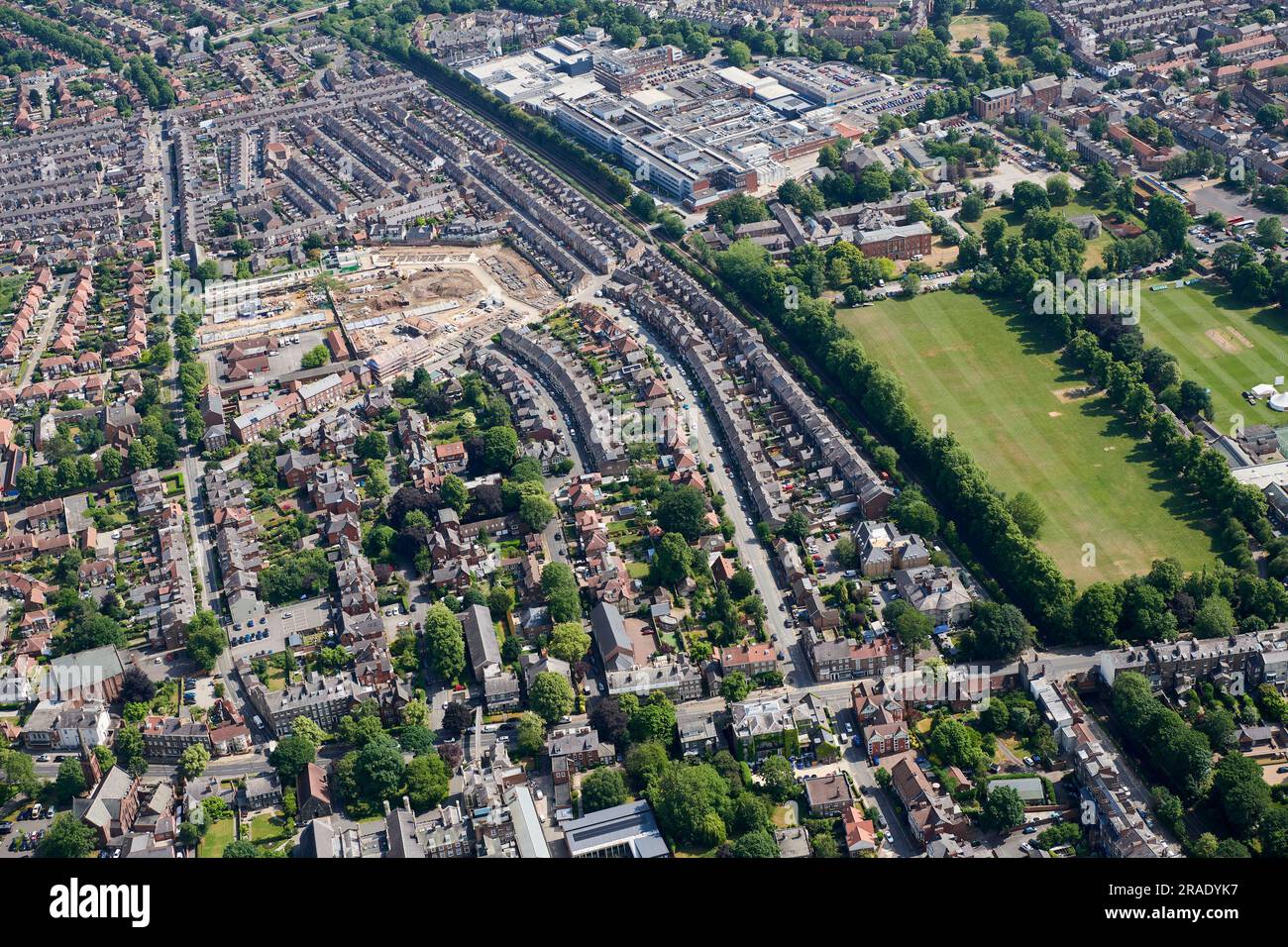 An aerial view of the historic city of York, Northern England, North ...