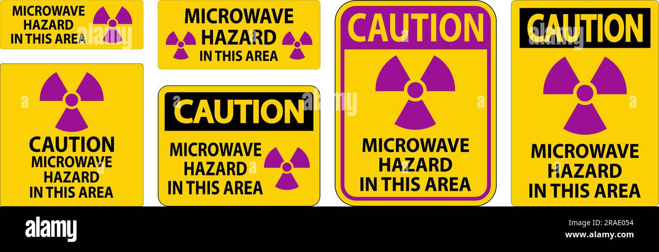 Caution Sign Microwave Hazard Area Stock Vector Image & Art - Alamy