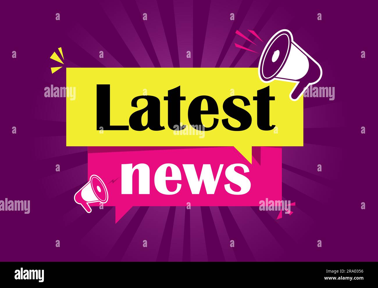 Latest news label megaphone Stock Vector Images - Alamy