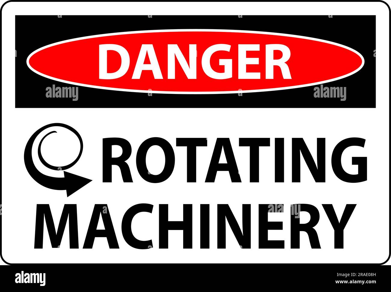 Danger Sign Rotating Machinery On White Background Stock Vector Image ...