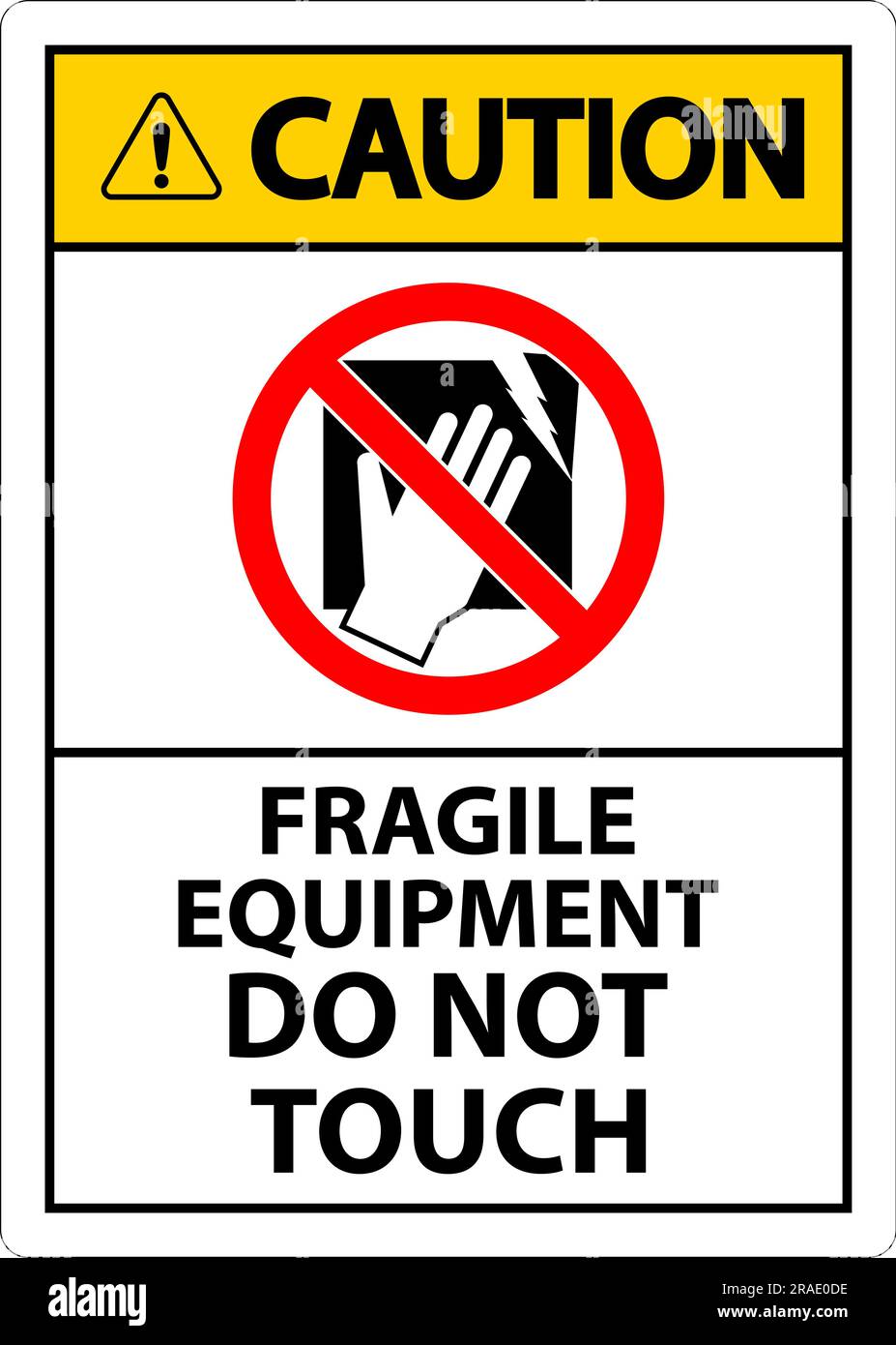 Caution Machine Sign Fragile Equipment, Do Not Touch Stock Vector Image ...
