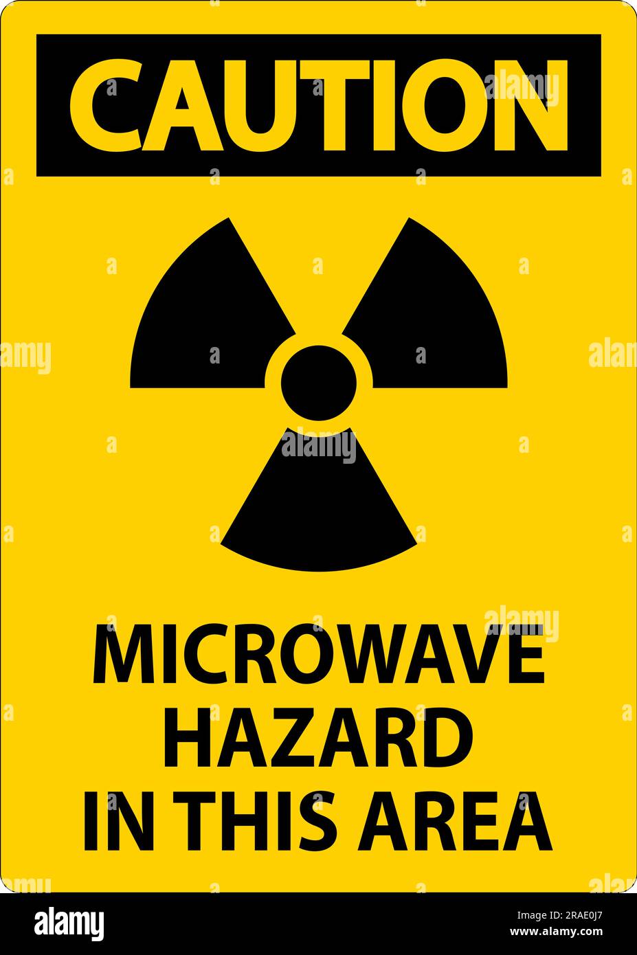 Caution Sign Microwave Hazard Area Stock Vector Image & Art - Alamy