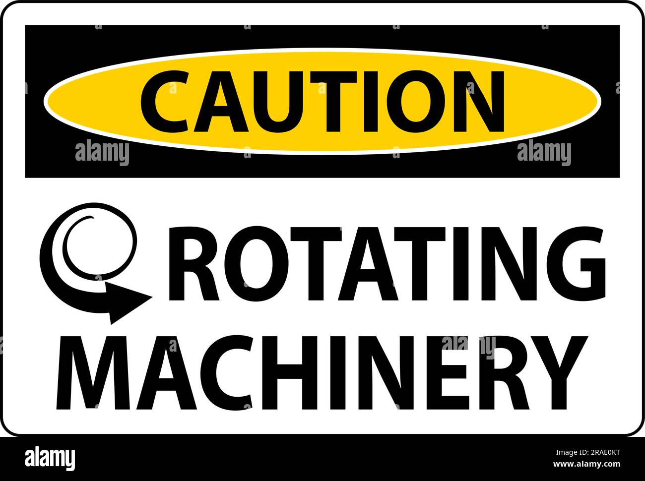Caution Sign Rotating Machinery On White Background Stock Vector Image ...