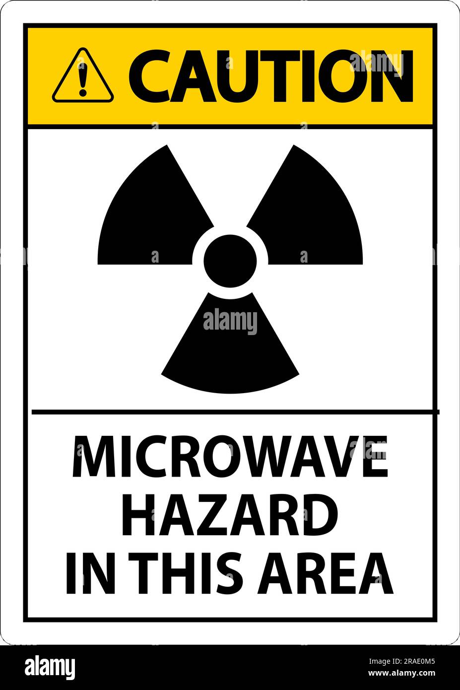 Caution Sign Microwave Hazard Area Stock Vector Image & Art - Alamy