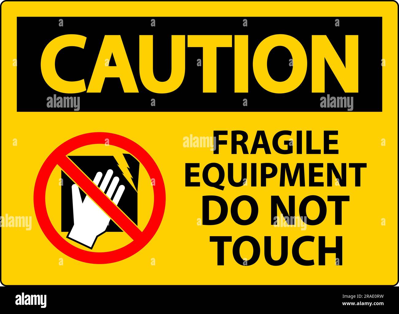 Caution Machine Sign Fragile Equipment, Do Not Touch Stock Vector Image ...