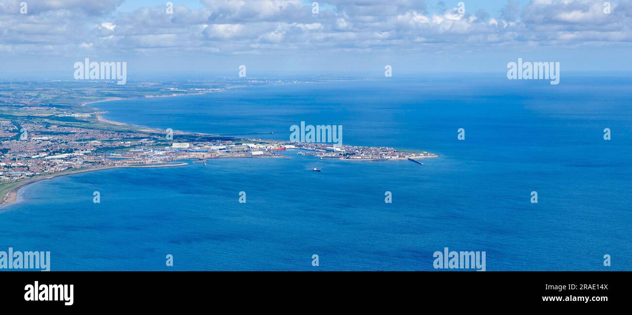 An aerial Photograph of Hartlepool, Teeside, north east England UK ...