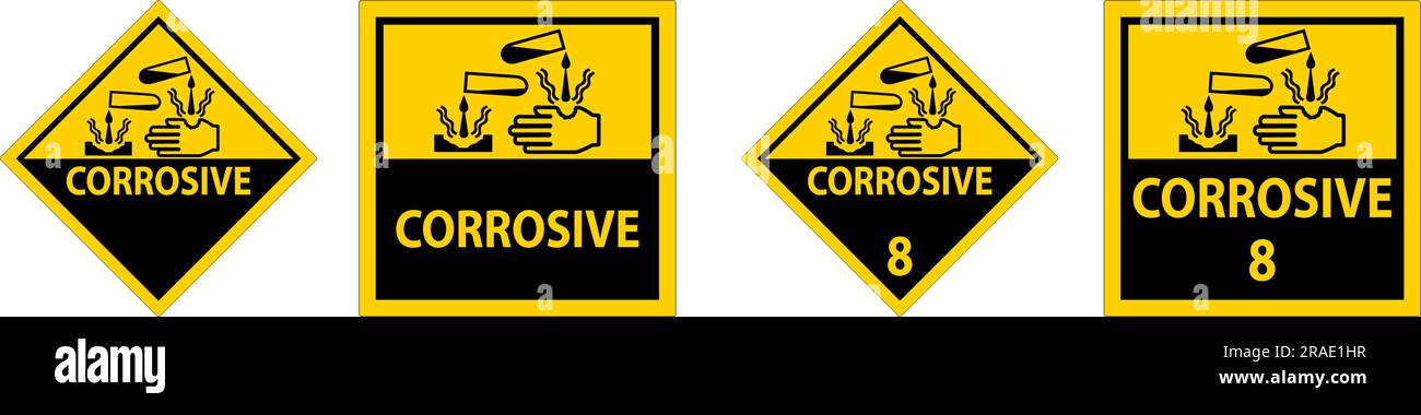 Label Corrosive Sign On White Background Stock Vector Image & Art - Alamy