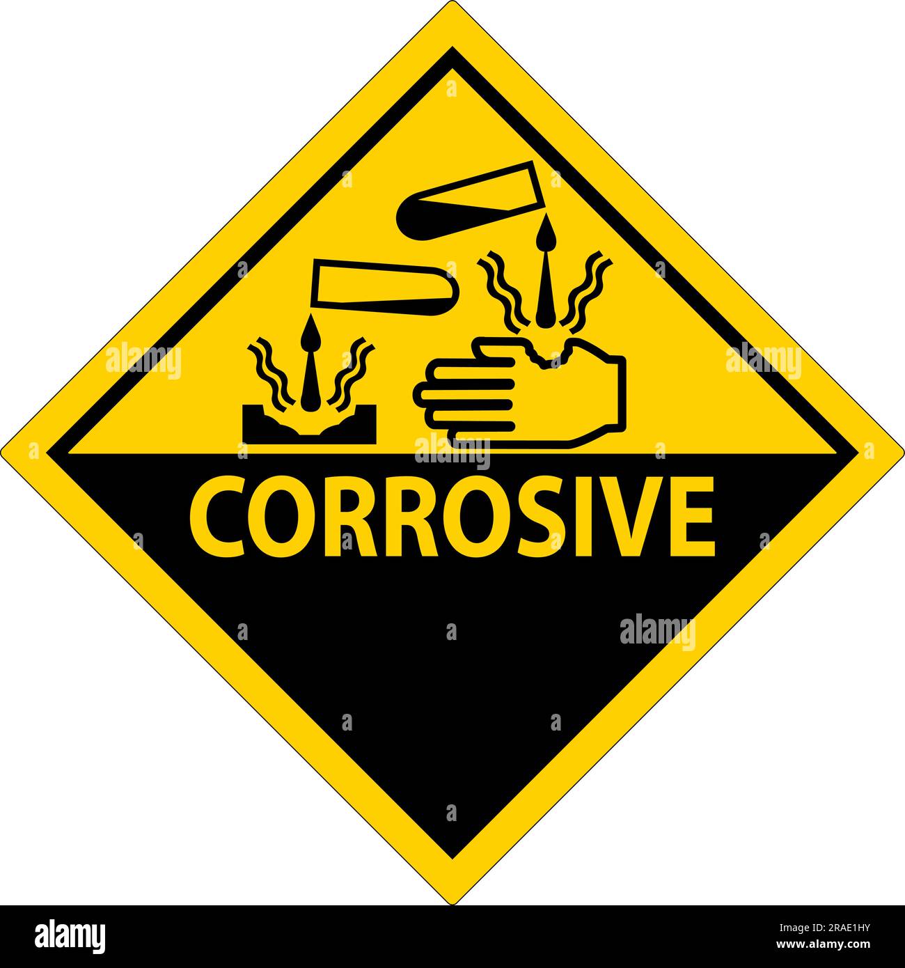 Label Corrosive Sign On White Background Stock Vector Image & Art - Alamy