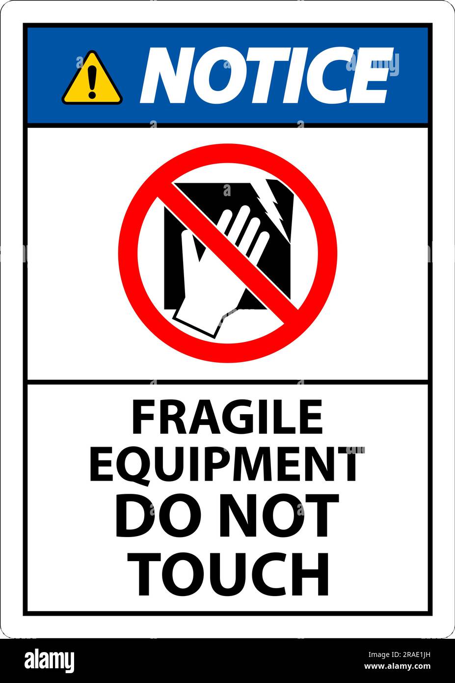 Notice Machine Sign Fragile Equipment, Do Not Touch Stock Vector Image ...