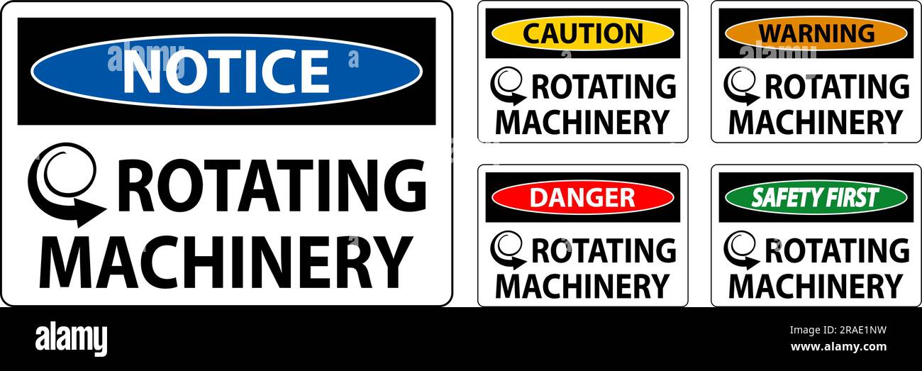 Danger Sign Rotating Machinery On White Background Stock Vector Image ...