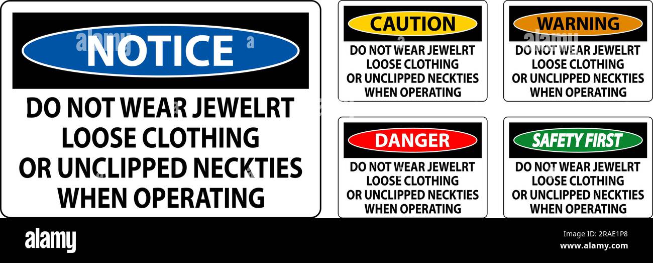 Caution sign do not wear jewelry hi-res stock photography and images ...