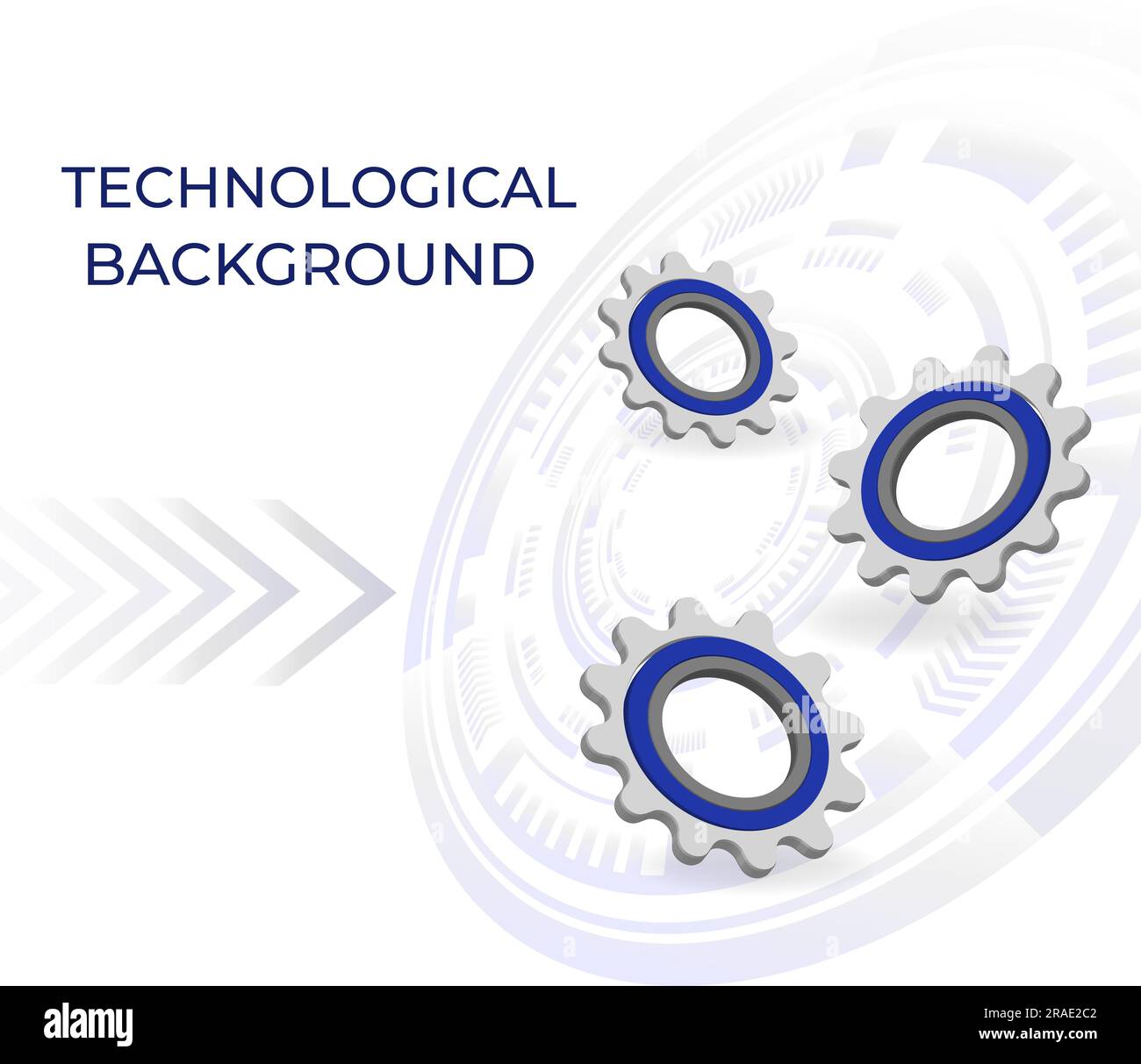 Bright technological background with gears and technological elements ...