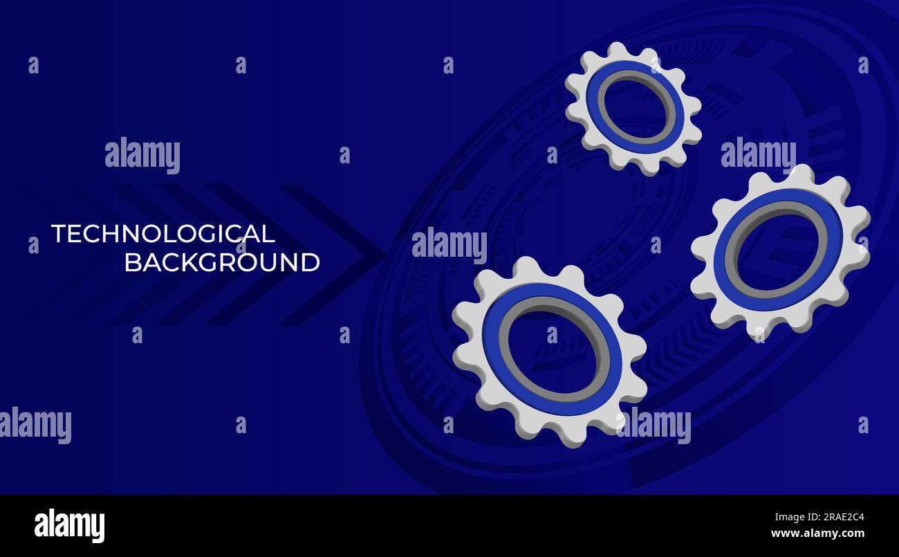 Bright technological background with gears and technological elements ...