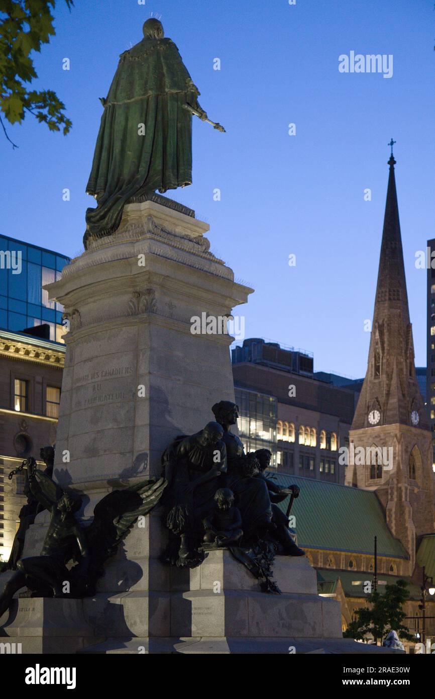 Canada, Quebec, Montreal, King Edward VII monument, Christ Church ...