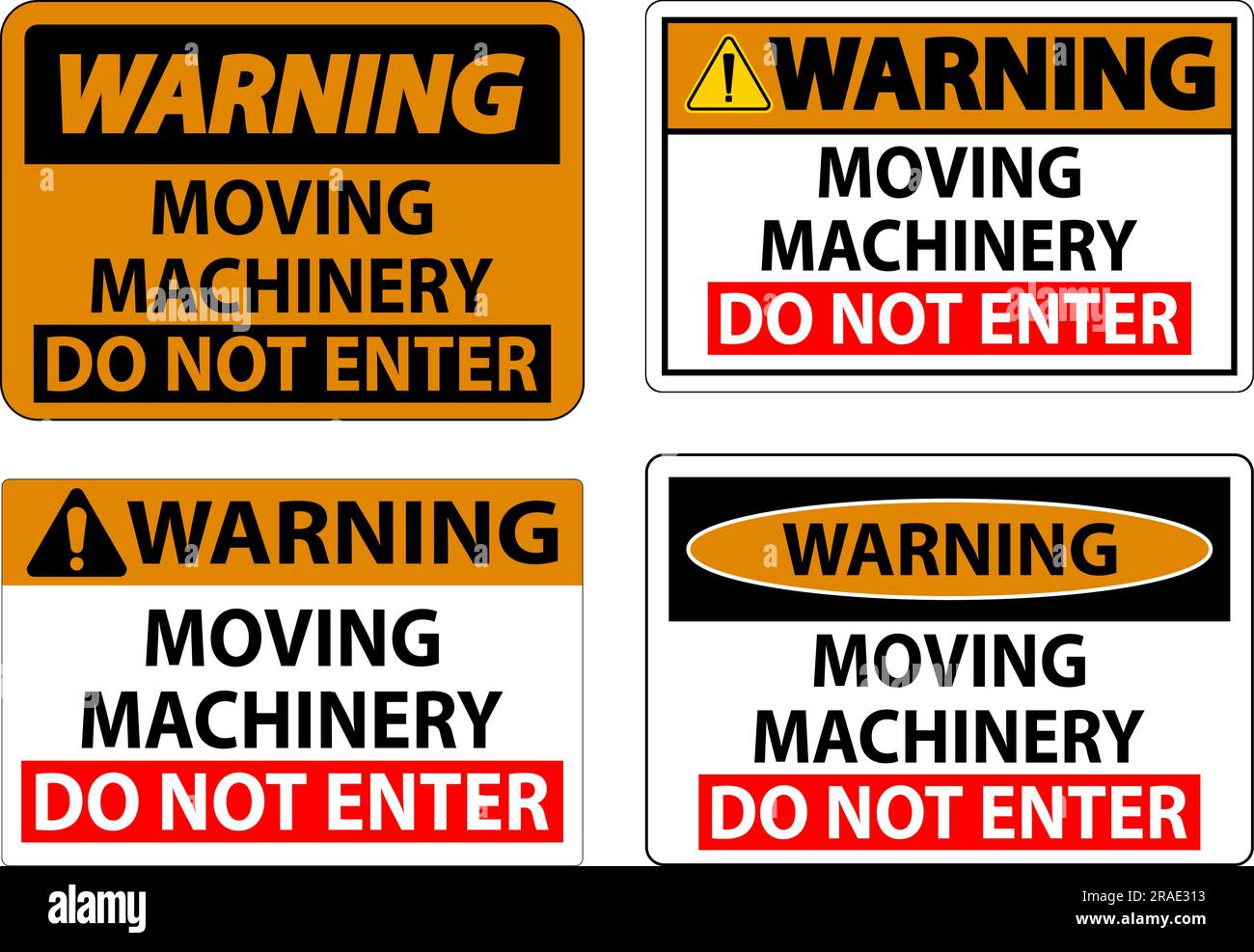 Warning Sign Moving Machinery, Do Not Enter Stock Vector Image & Art ...