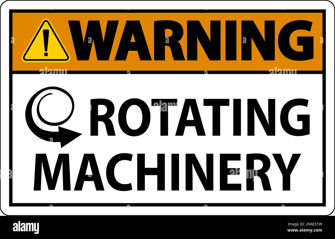 Warning Sign Rotating Machinery On White Background Stock Vector Image ...