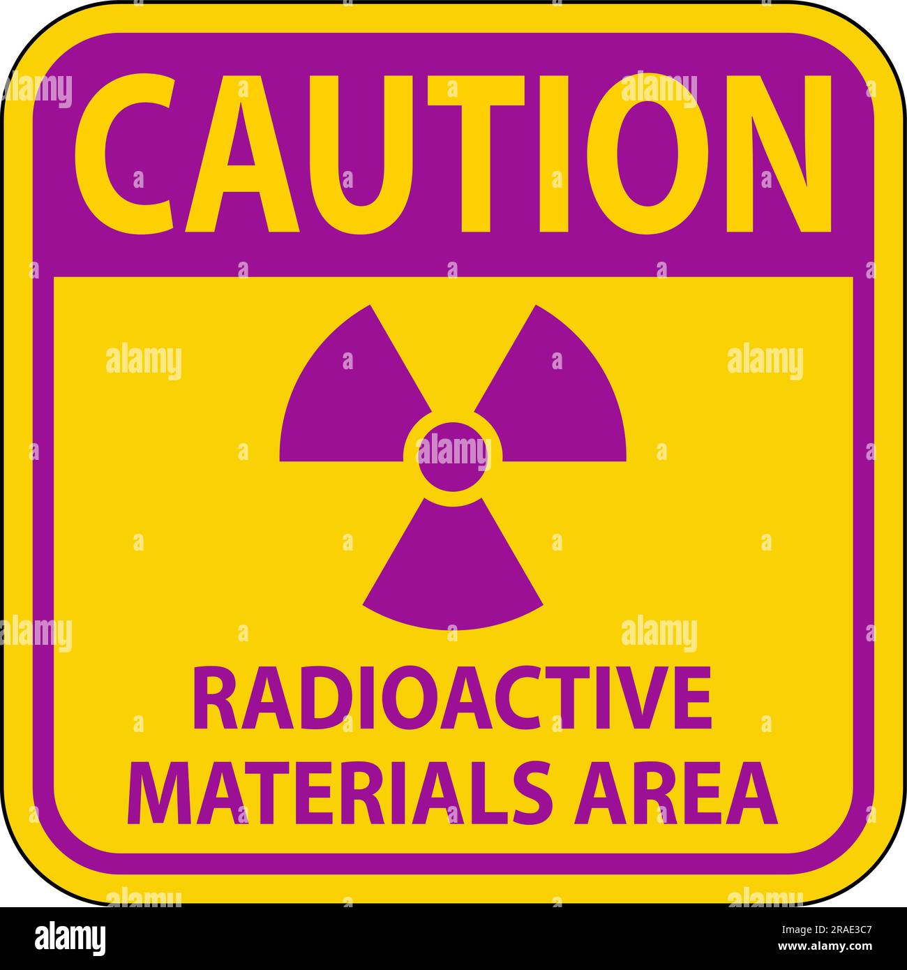 Caution Sign Radioactive Materials Area Stock Vector Image & Art - Alamy