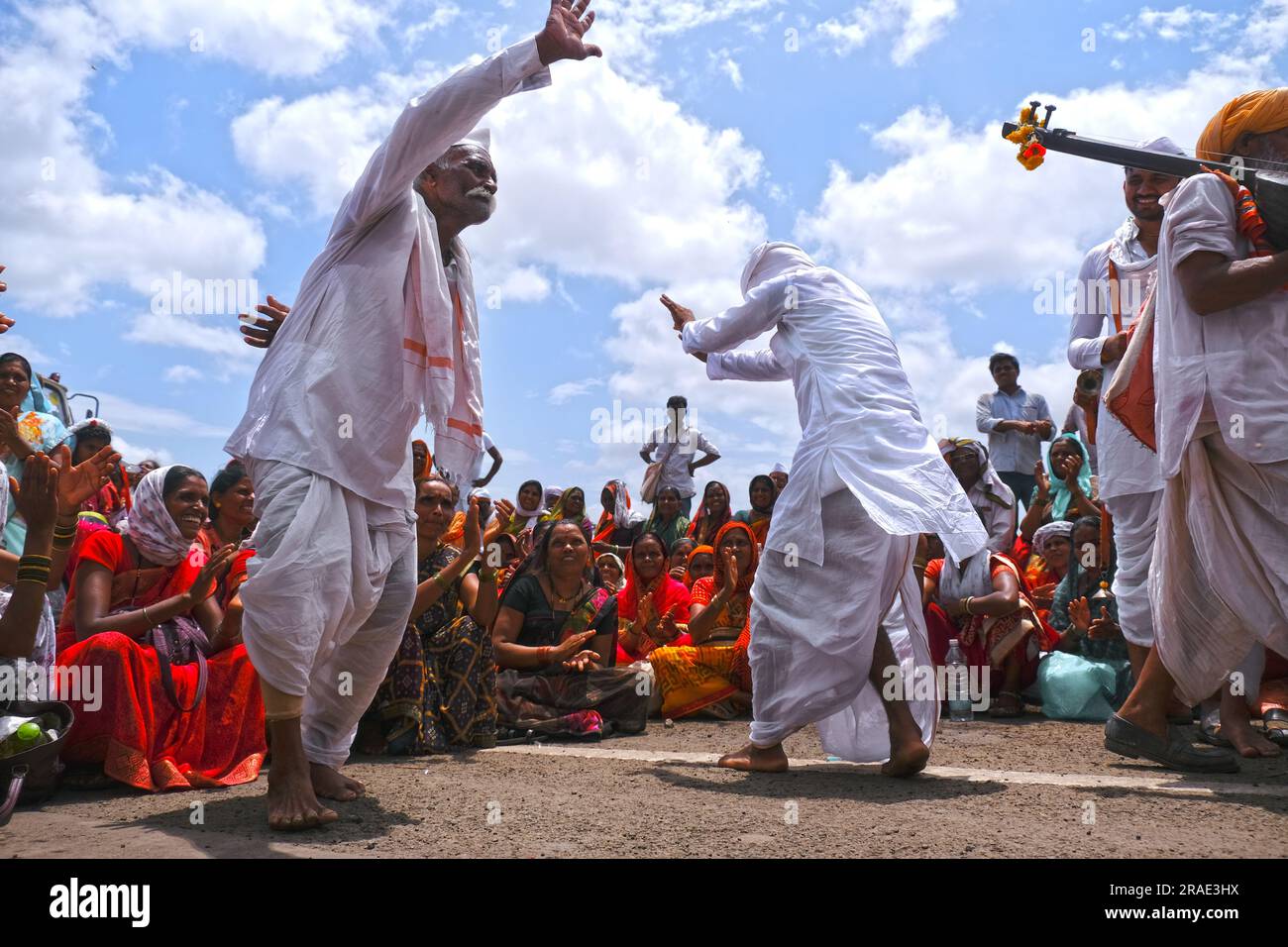 Pune, India 14 July 2023, cheerful Pilgrims at Palkhi, During ...