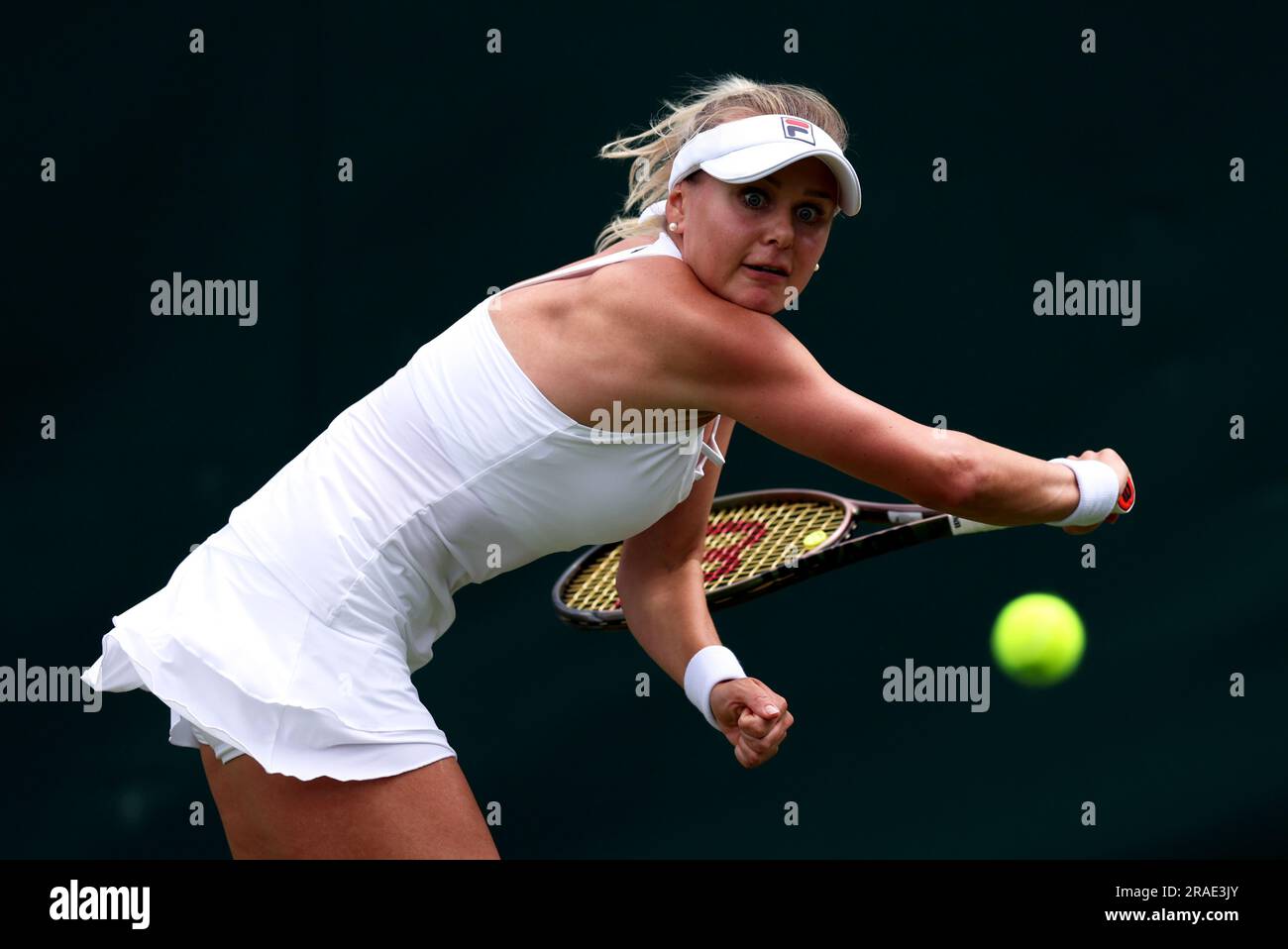 Kateryna Baindl in action against Leylah Fernandez (not pictured) on ...