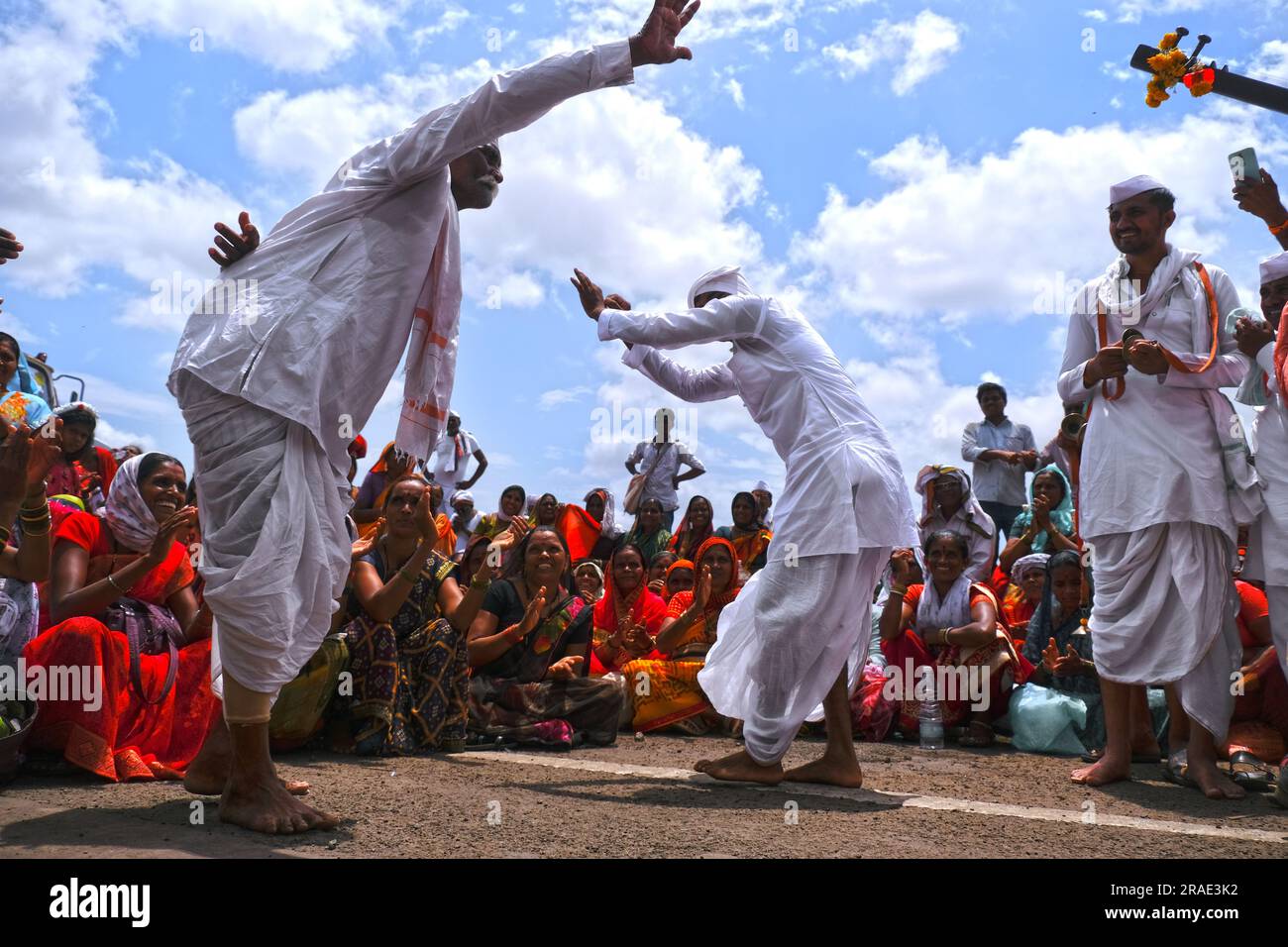 Pune, India 14 July 2023, cheerful Pilgrims at Palkhi, During ...