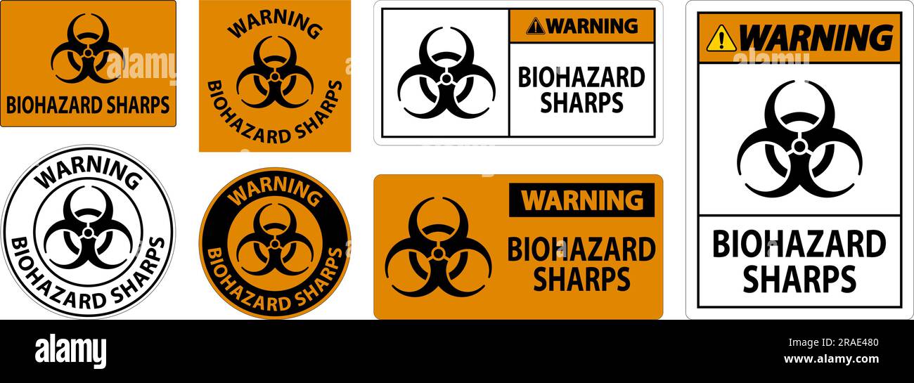 Warning Biohazard Label, Biohazard Sharps Stock Vector Image & Art - Alamy